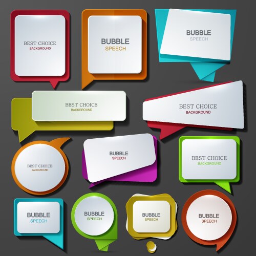 Modern bubble speech icons set Royalty Free Vector Image