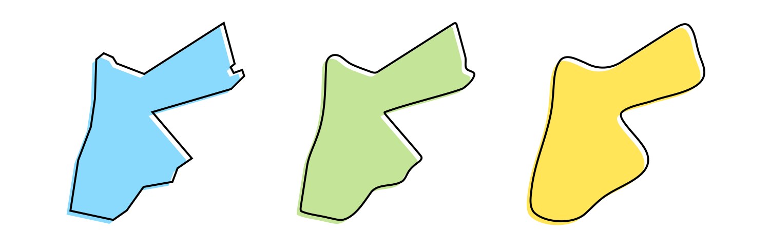 Jordan country map in three levels Royalty Free Vector Image