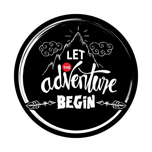 Let the adventure begin lettering Royalty Free Vector Image