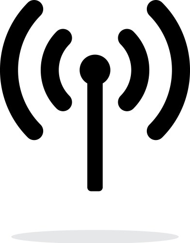 Radio waves icon on white background Royalty Free Vector