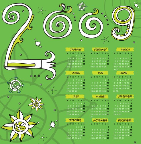 2009calendar Royalty Free Vector Image - VectorStock