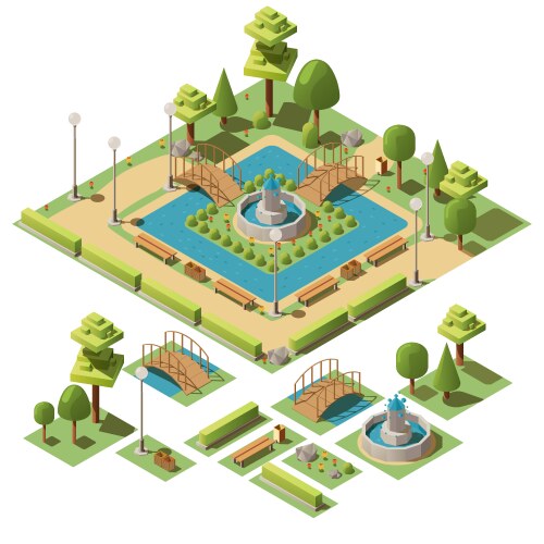 Isometric smart city 3d Royalty Free Vector Image