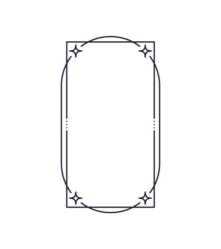 Minimal line rectangle frame round borders stars Vector Image