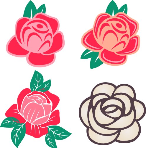 Pink round roses icon Royalty Free Vector Image