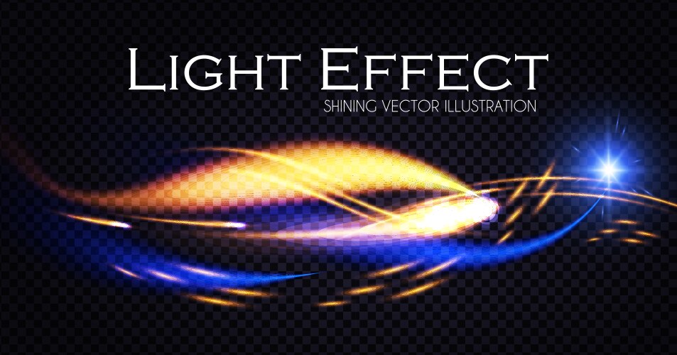 Motion light effect shining wave glow design Vector Image