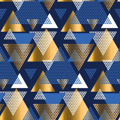 Gold and blue elegant geometric seamless pattern Vector Image