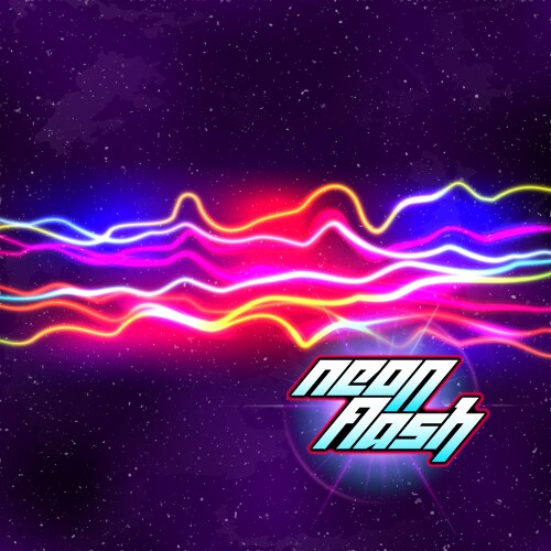 Neon lines new retro wave background with 80s vhs Vector Image