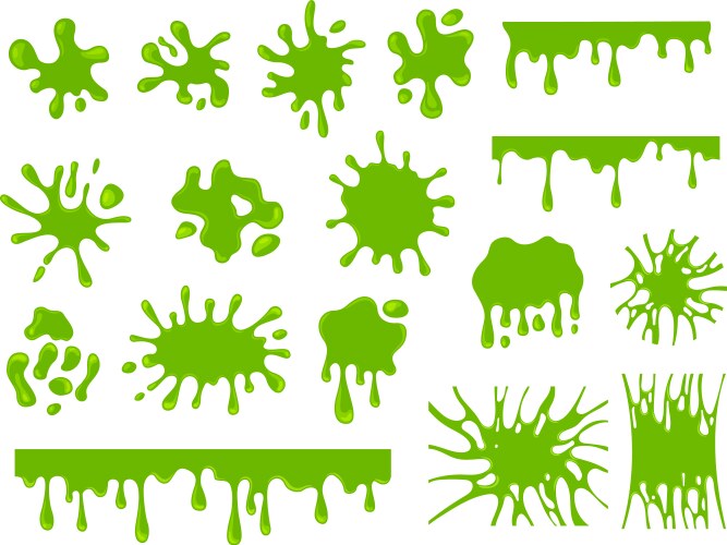 Slime drops dripping sticky texture cartoon Vector Image