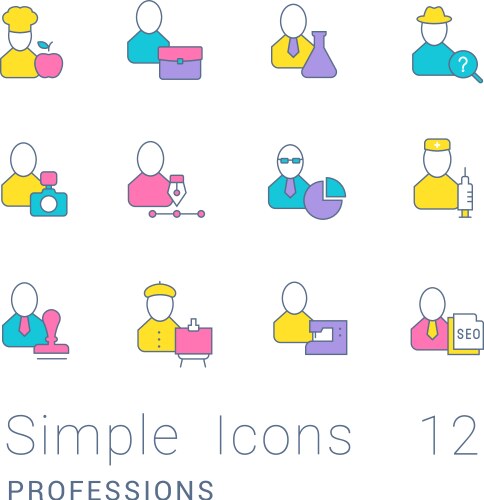 Profession and job related icon set 2 male version