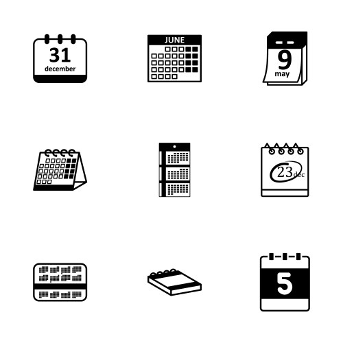 Calendar Icon Black and White Vector Images (over 140,000)