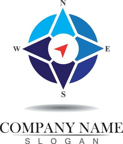 Compass signs and symbols logo Royalty Free Vector Image