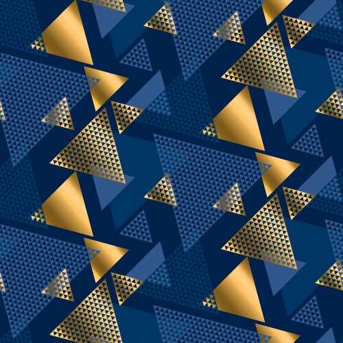 Gold and blue elegant geometric seamless pattern Vector Image