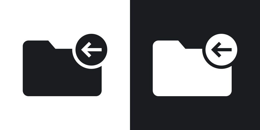 Move to folder line icon set Royalty Free Vector Image