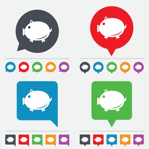 Piggy sign icon pork symbol Royalty Free Vector Image