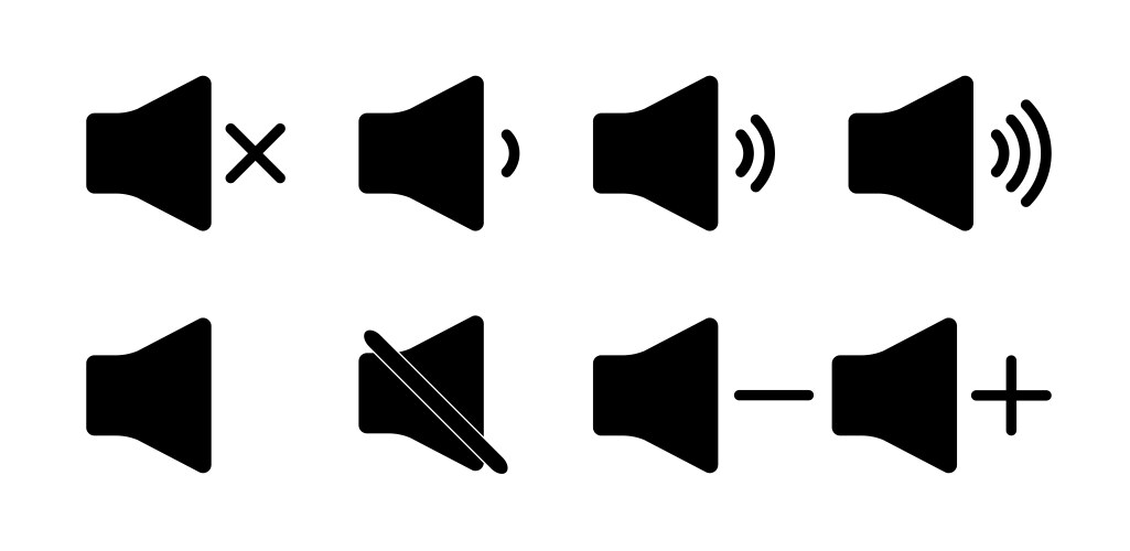 Volume up and down icons Royalty Free Vector Image