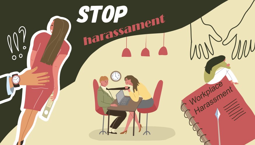 Stop sexual harassment banner gender equality Vector Image