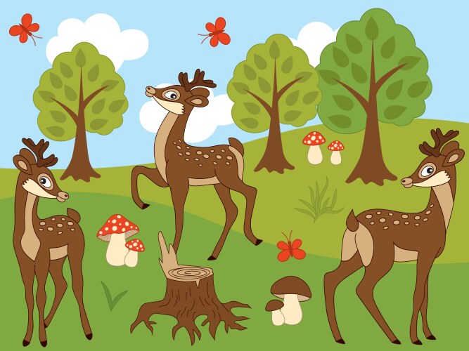 Cartoon deer Royalty Free Vector Image - VectorStock