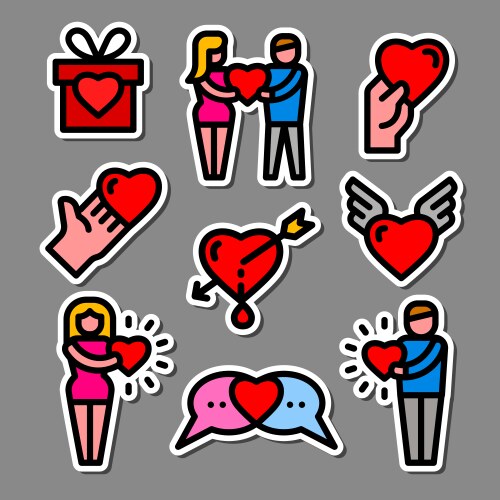 Love Stickers Vector Images (over 99,000)