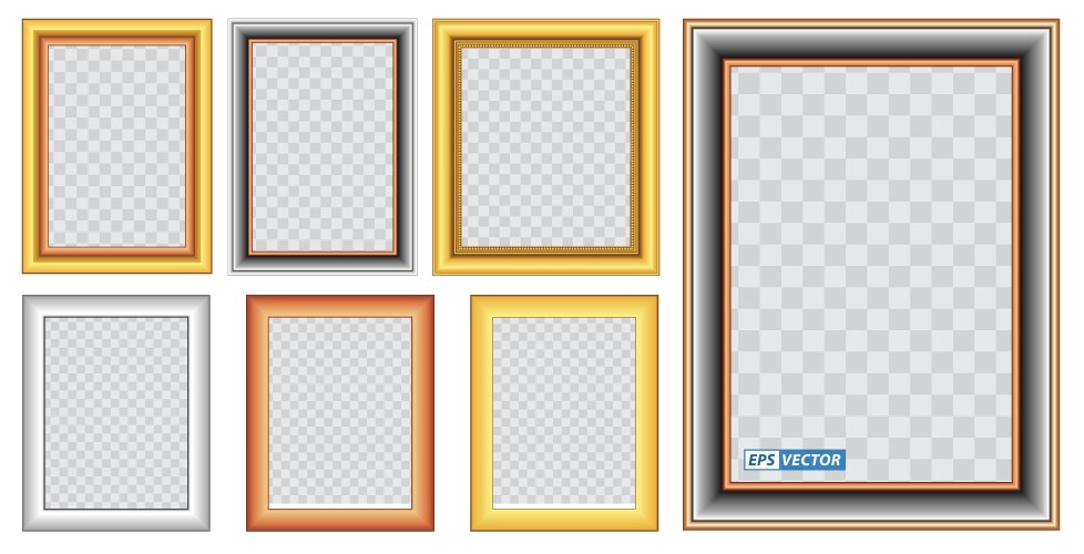 Set realistic gold frame template Royalty Free Vector Image