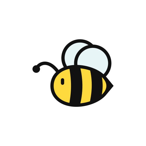Simple flying bee design cartoon isolated Vector Image