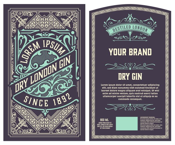 Whiskey label with old frames Royalty Free Vector Image