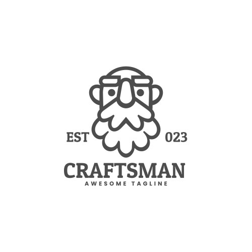 Craftsman line art minimalist logo badge Vector Image
