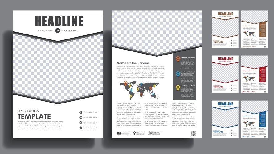 Set flyers brochure a4 with empty space for photo Vector Image