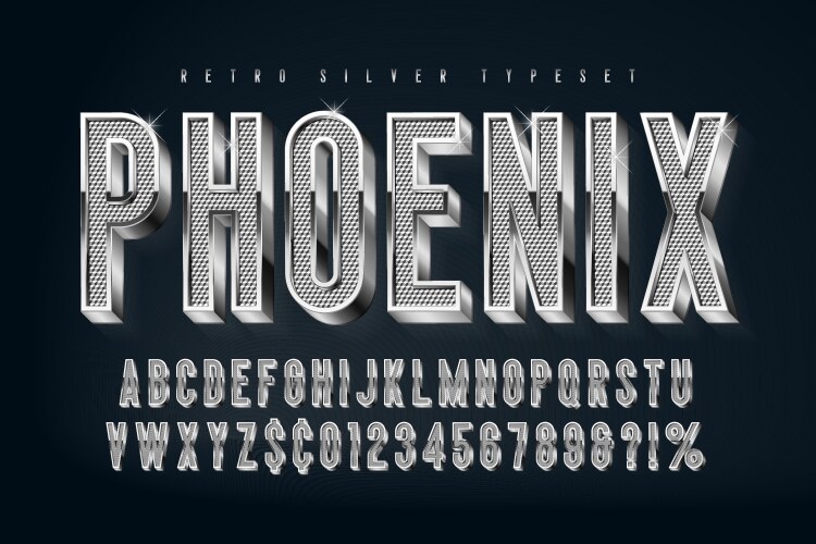 Isometric geometric font line blend style letters Vector Image