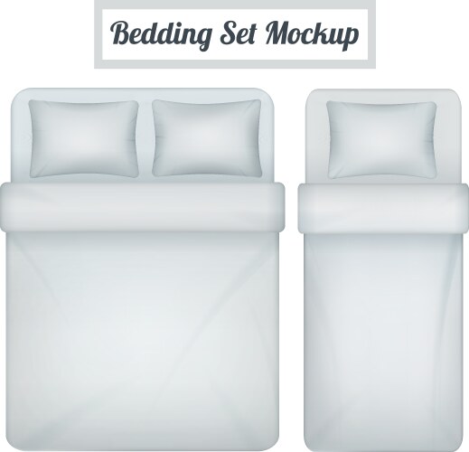 Realistic white bed with pillows top view Vector Image