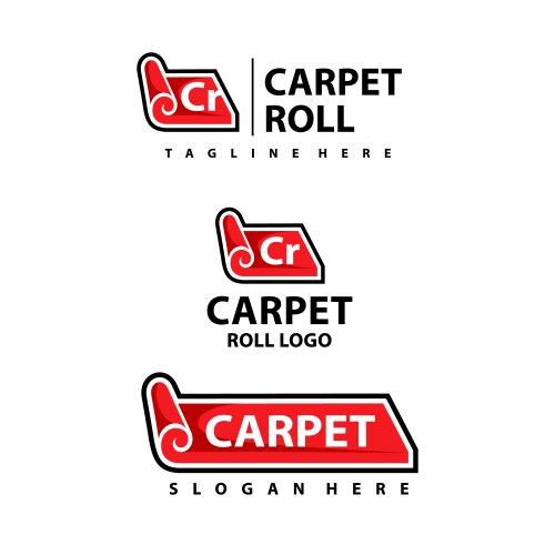 Carpet roll logo design Royalty Free Vector Image