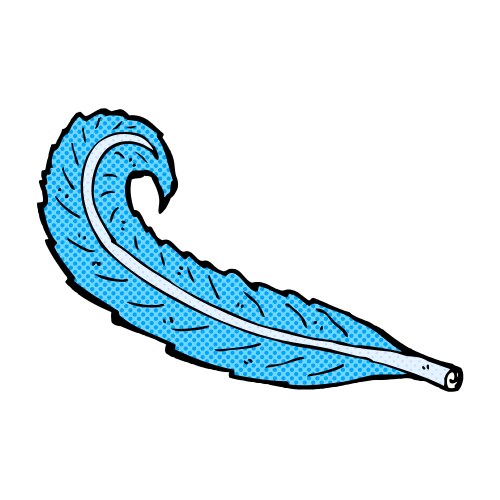 Comic cartoon feather Royalty Free Vector Image