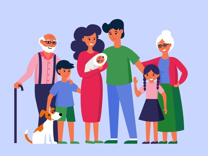 Happy family having fun together in park Vector Image
