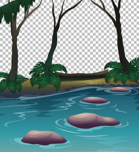 Green nature landscape isolated transparent Vector Image