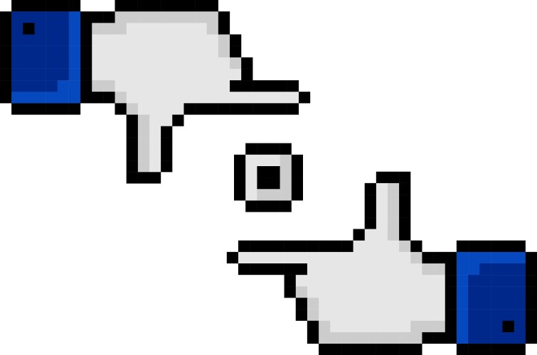 Pixel hand on white background Royalty Free Vector Image