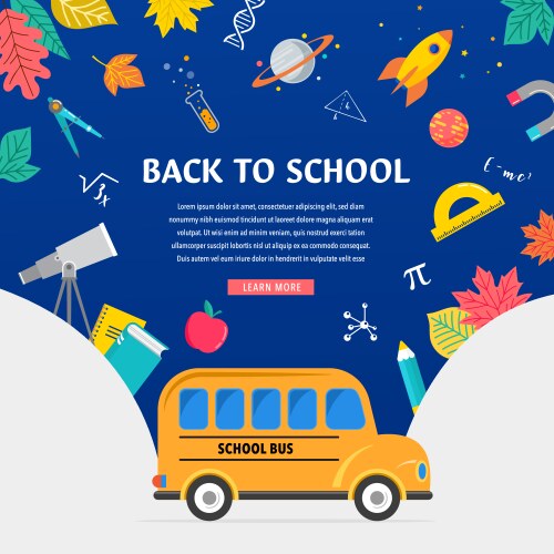 Creative school admission banner design Royalty Free Vector