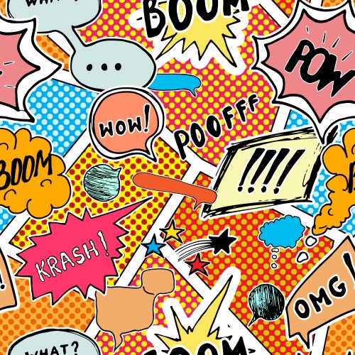 Comic seamless background Royalty Free Vector Image