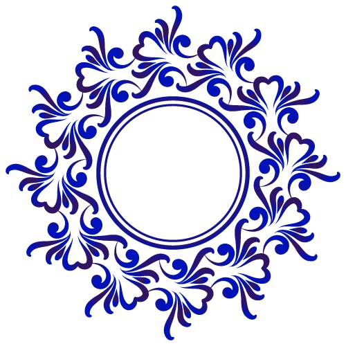 Blue and white round design Royalty Free Vector Image