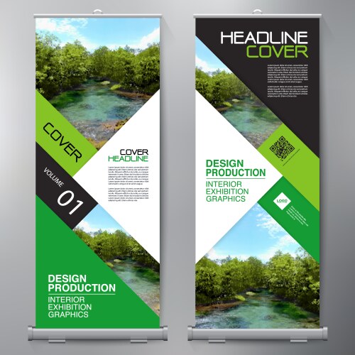 Portrait standee template Royalty Free Vector Image