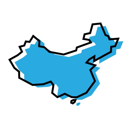 China simplified map Royalty Free Vector Image