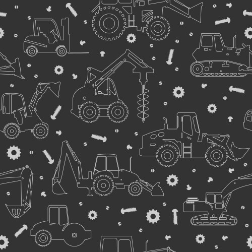 Set of detailed heavy construction and mining Vector Image