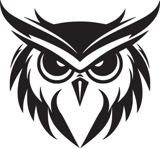 Owl - black and white Royalty Free Vector Image