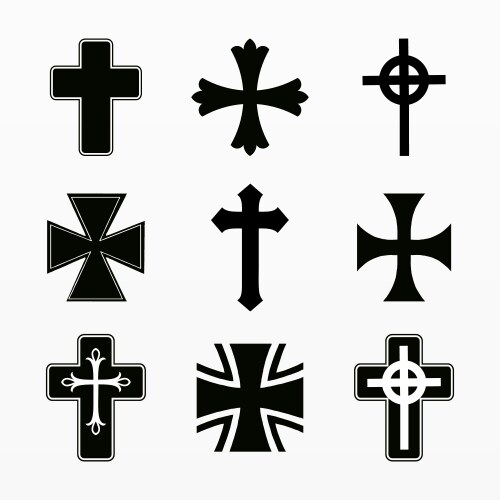 Variety cross symbol set Royalty Free Vector Image