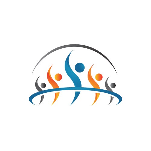 Abstract connected unity people community logo Vector Image