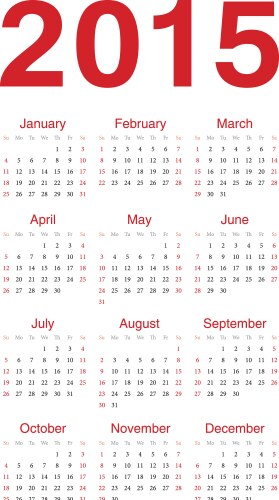 2015 calendar Royalty Free Vector Image - VectorStock
