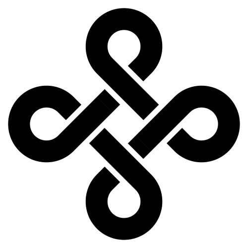 Line triple knot symbol three rounded ends Vector Image