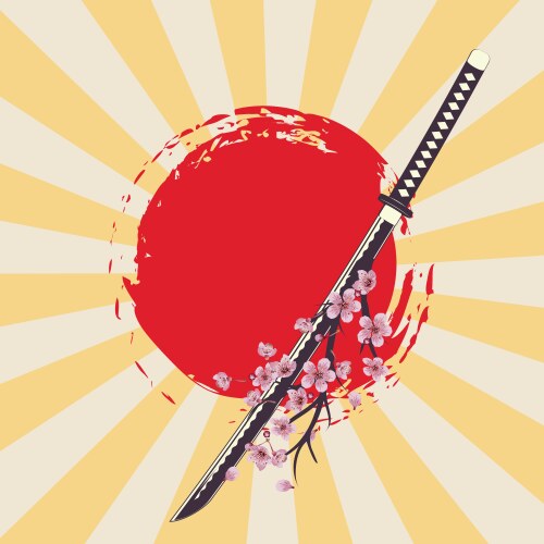 Japanese sword katana Royalty Free Vector Image