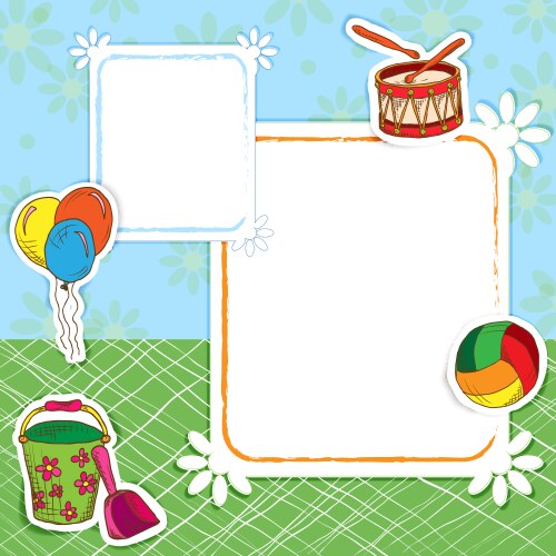 Doodle kids blank frame Royalty Free Vector Image