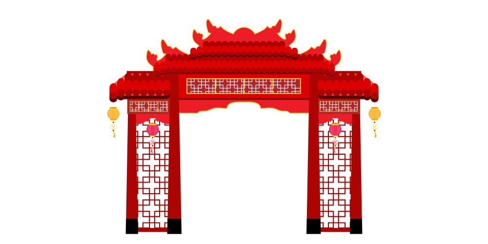 Chinese gate Royalty Free Vector Image - VectorStock