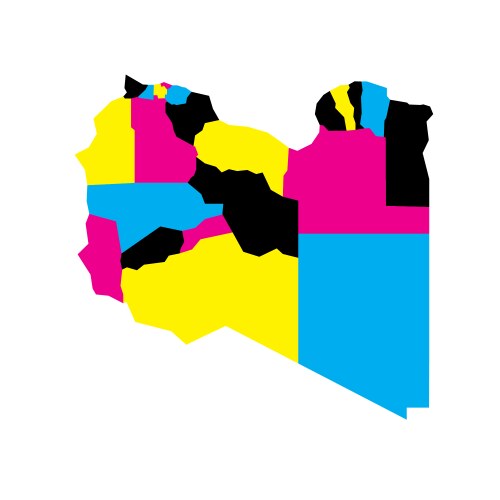 Libya political map of administrative divisions Vector Image