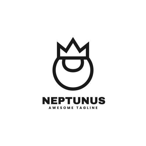 Logo robot line art style Royalty Free Vector Image